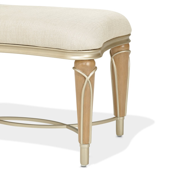 Michael Amini Villa chérie Ottoman - Pearl/caramel | Wayfair